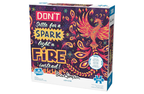 Goliath Puzzle 1,000pcs - Don’t' Settle for a Spark Light a Fire Inste ...
